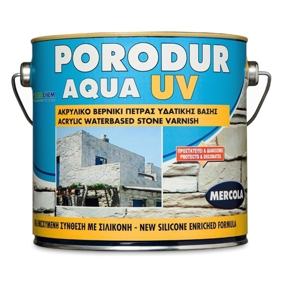 ΒΕΡΝΙΚΙ ΠΕΤΡΑΣ ΝΕΡΟΥ ΓΥΑΛΙΣΤΕΡΟ PORODUR AQUA 2,5 LT - Χρωματα, Σιδηρικα ...